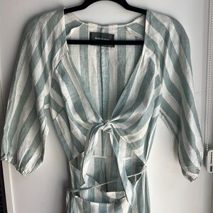 Reformation | Dresses | Reformation Crete Striped Linen Midi Dress ...